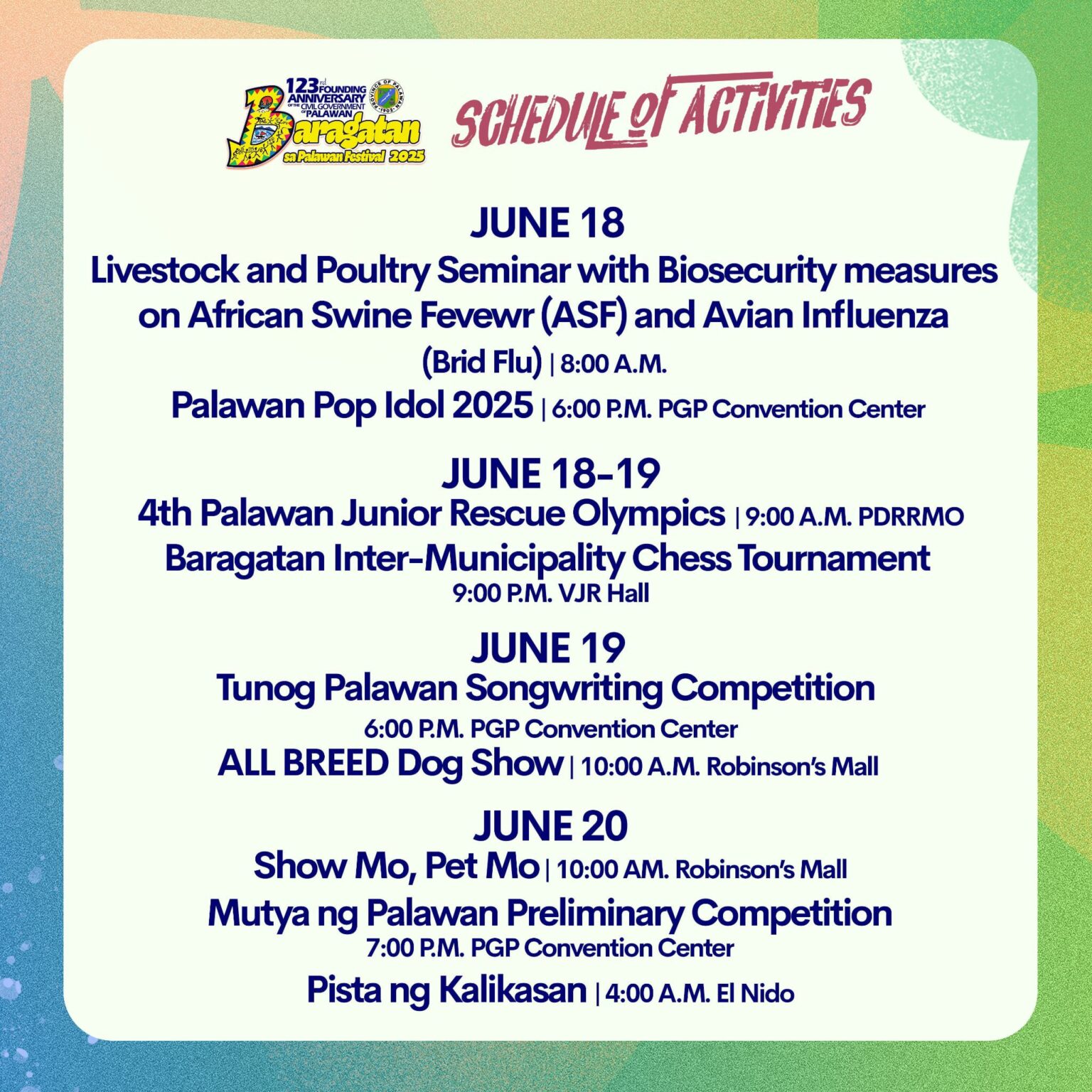 Baragatan sa Palawan Festival 2025: Full Schedule | Palawanderer.net